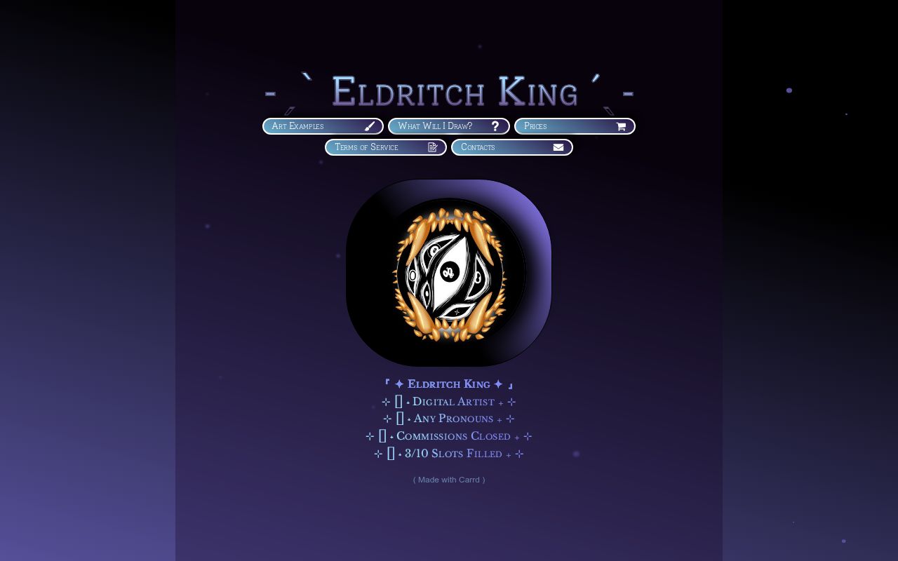 Eldritch King - Commission Information